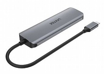 תחנת עגינה Unitek uHUB P5+ TYPE-C to USB3x4 TYPE-Cx1 5Gbps H1107A