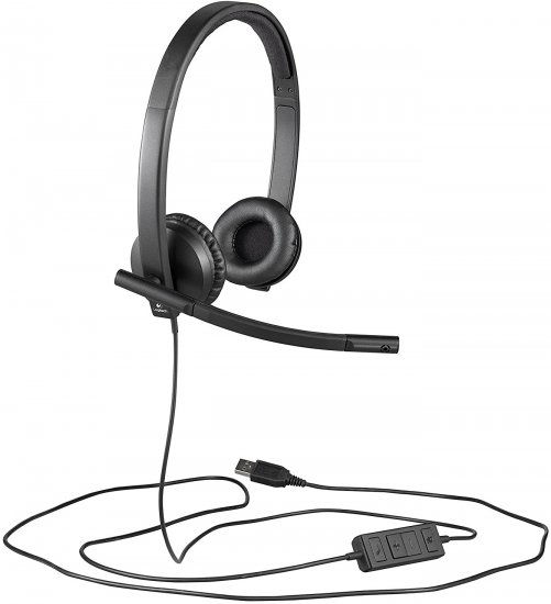 אוזניות סטריאו עם מיקרופון חברת Logitech דגם USB H570e Retail