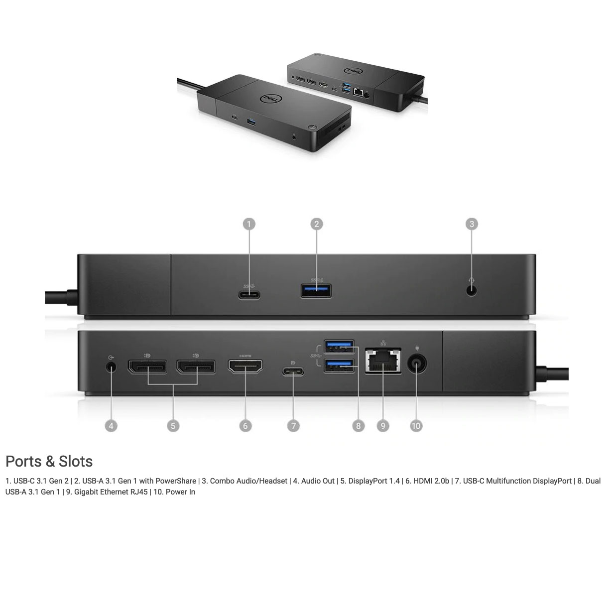 תחנת עגינה חברת Dell דגם Dell Performance Dock WD19DC (USB Type-C) with ...